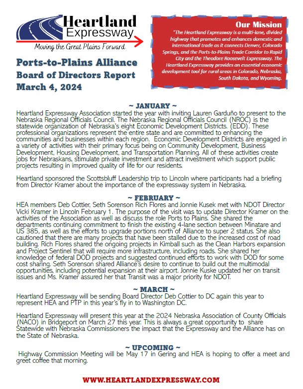 NEWSLETTERS - Heartland Expressway